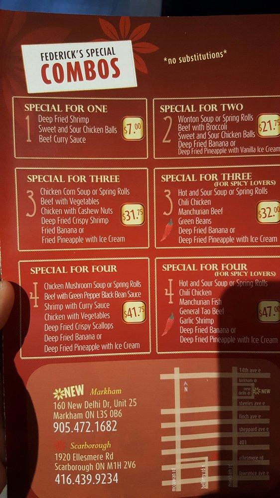 Menu at Federick Restaurant, Markham, 160 New Delhi Dr