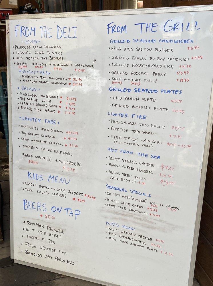 Menu at Princess Seafood Restaurant, Fort Bragg