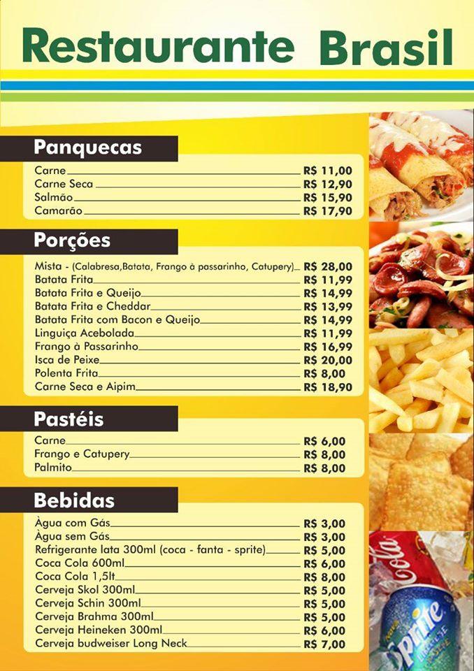Menu at Café E Restaurante Brasil, São José