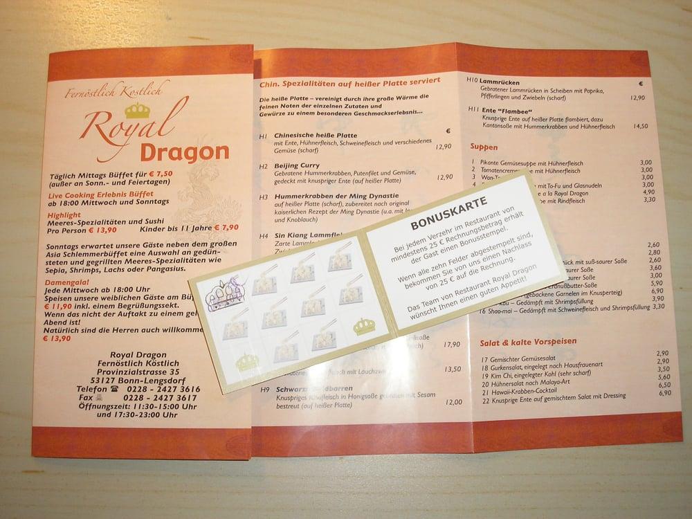 Speisekarte von Royal Dragon China Restaurant, Bonn
