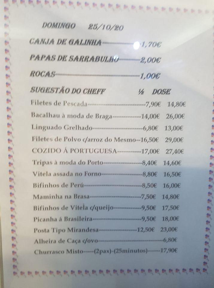Menu em Solar do Galo restaurante, Maia
