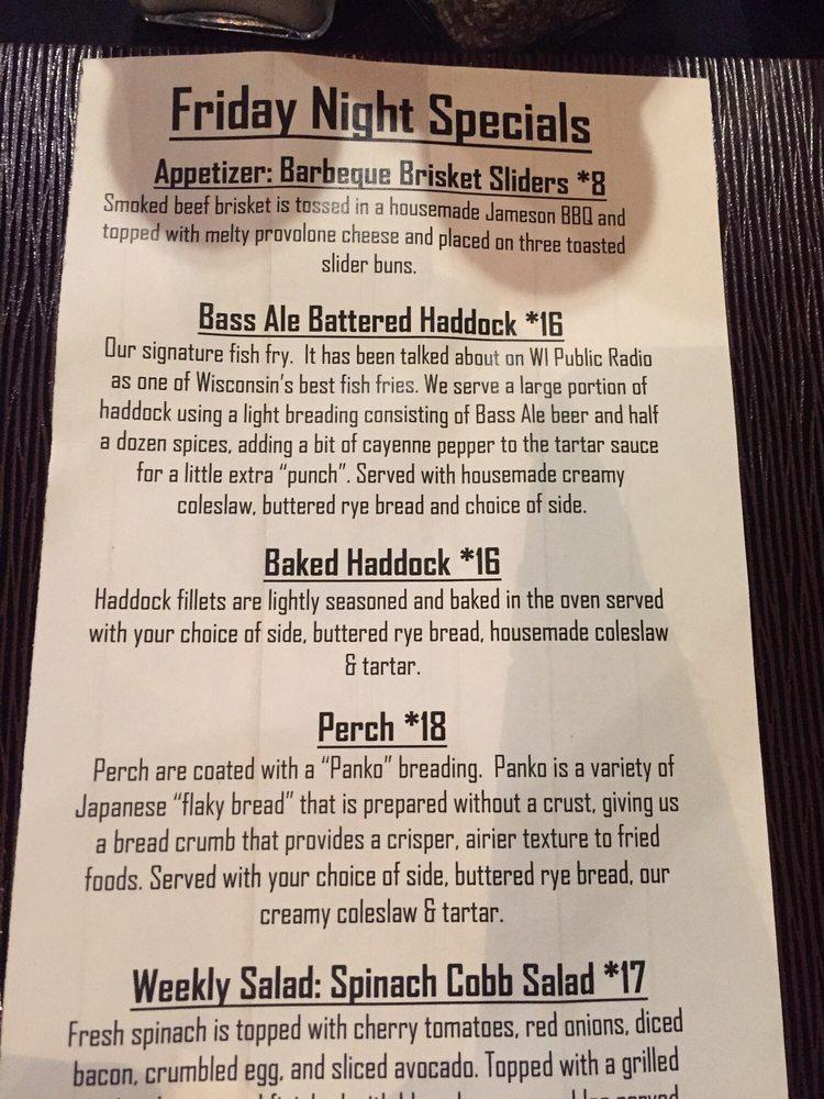 Menu at T-Dubs Pub, Waupaca