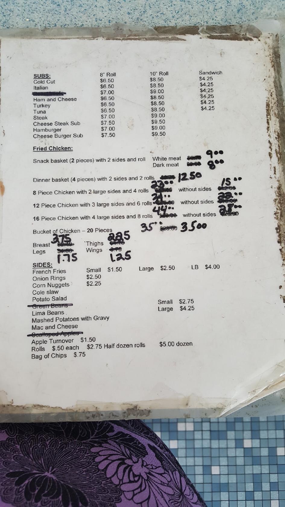 Menu at The FREEZE fast food, Chestertown