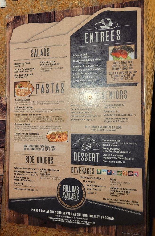Menu at The Hitching Post restaurant, Green River