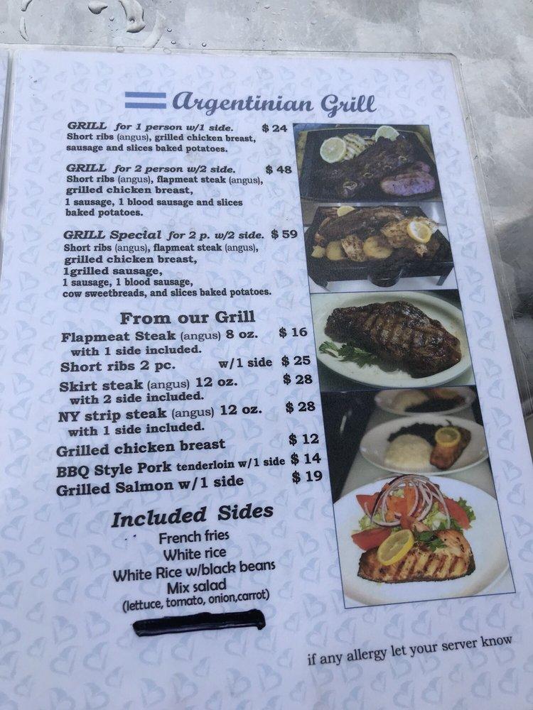Menu at Blue Wave Argentinian Cuisine restaurant, Hollywood, 901 N ...