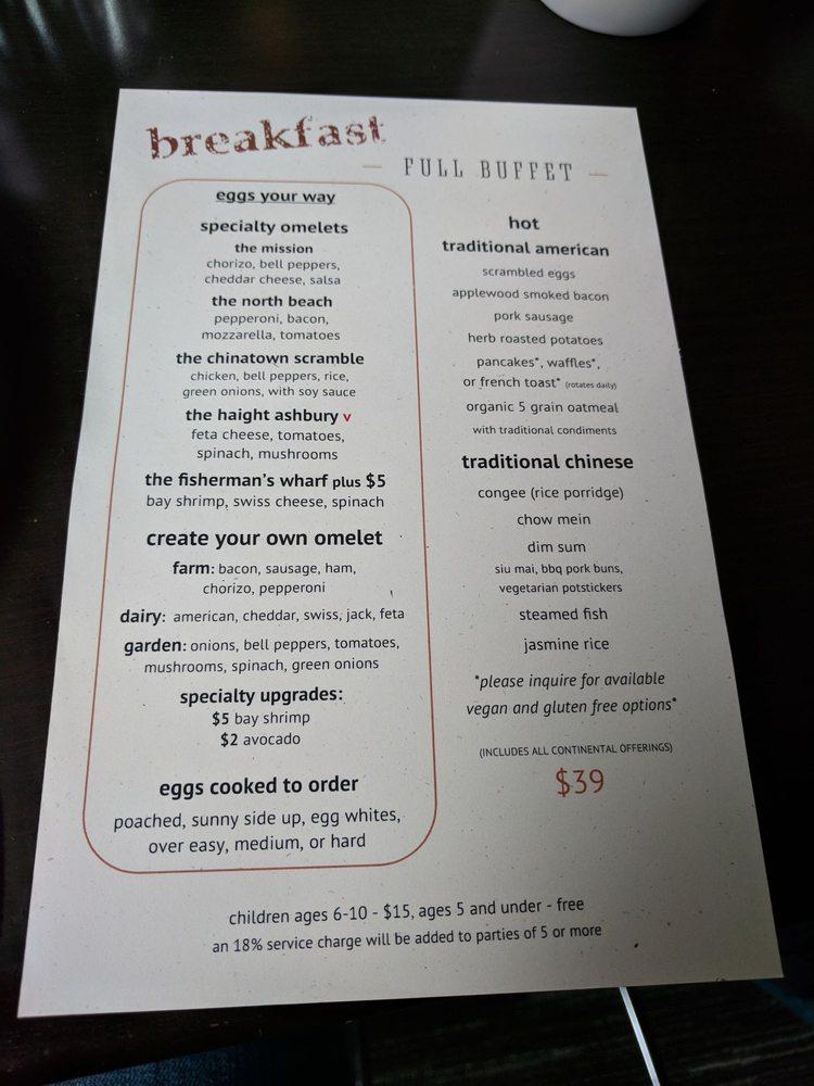 Menu at Cable 55 pub & bar, San Francisco