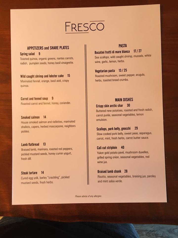 Menu at Fresco Kitchen desserts, Bathurst
