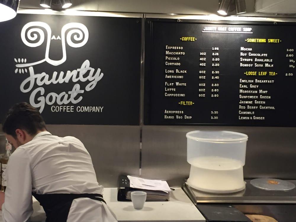 Menu at Jaunty Goat Coffee cafe, Chester