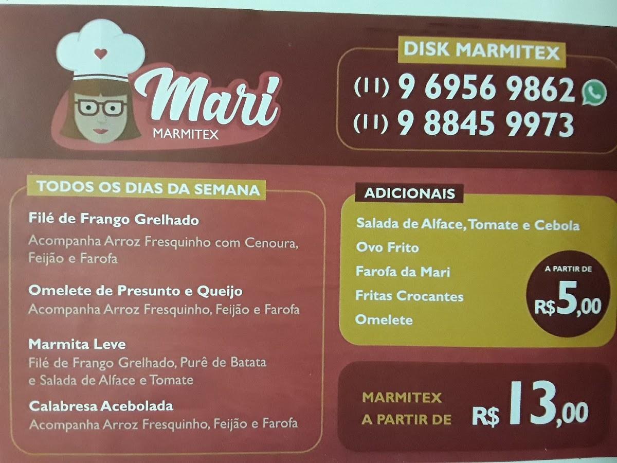 Menu at Mari Marmitex restaurant, Cajamar