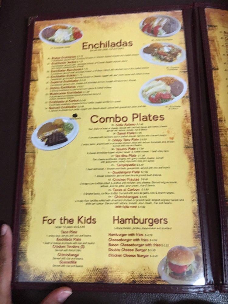 Menu at New Rodeo Mexican Grill restaurant, Gatesville, 309 TX-36
