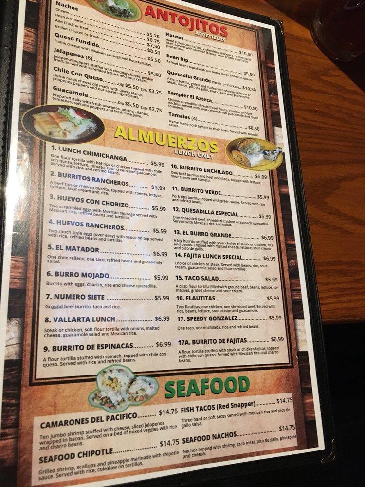 Menu at El Rancho restaurant, Cuyahoga Falls, State Rd