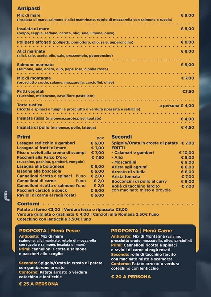 Menu da Falco D'Oro Roma pizzeria, Roma