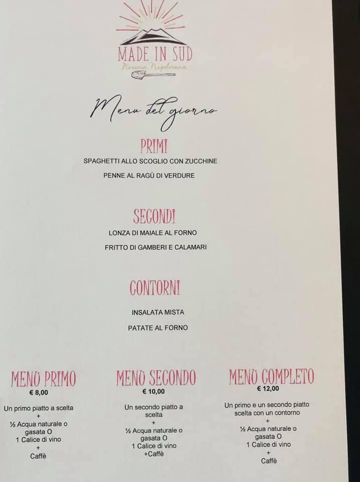 Menu da Made in Sud Bellusco ristorante, Bellusco II