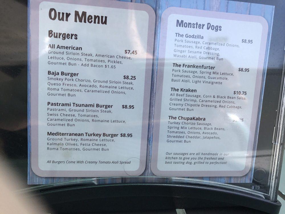 Menu at Burgers, Bait & Beer pub & bar, San Diego