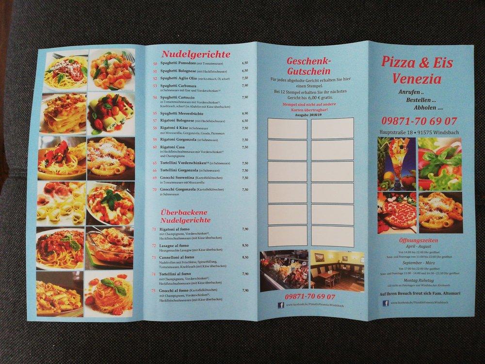 Speisekarte von Pizza & Eis Cafe Venezia, Windsbach