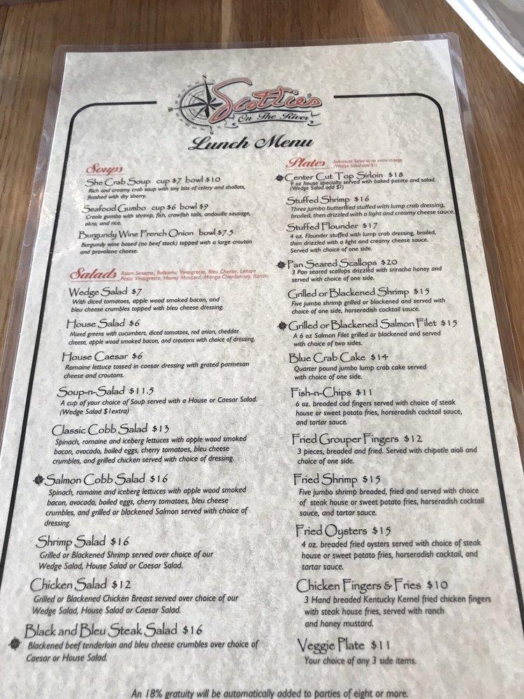 Menu at Scotties On The River pub & bar, Chattanooga