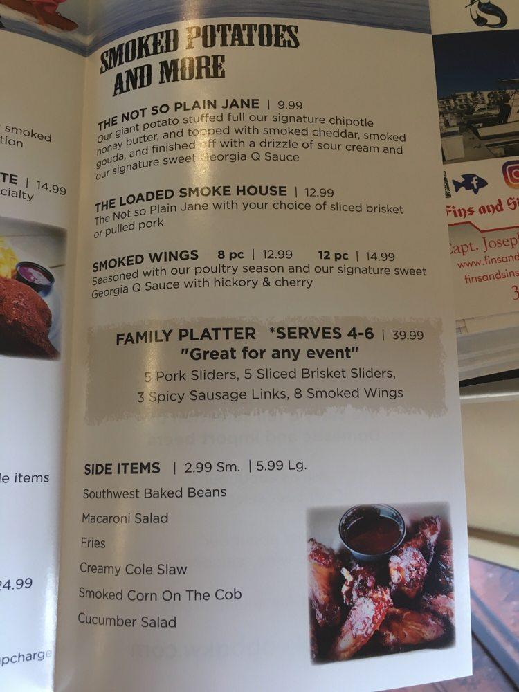Menu at Smoked BBQ, Key West, N Roosevelt Blvd
