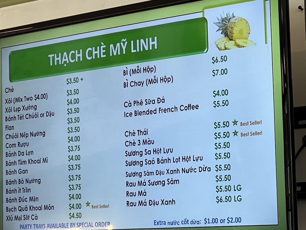 Thach Che My Linh in Westminster - Restaurant menu and reviews