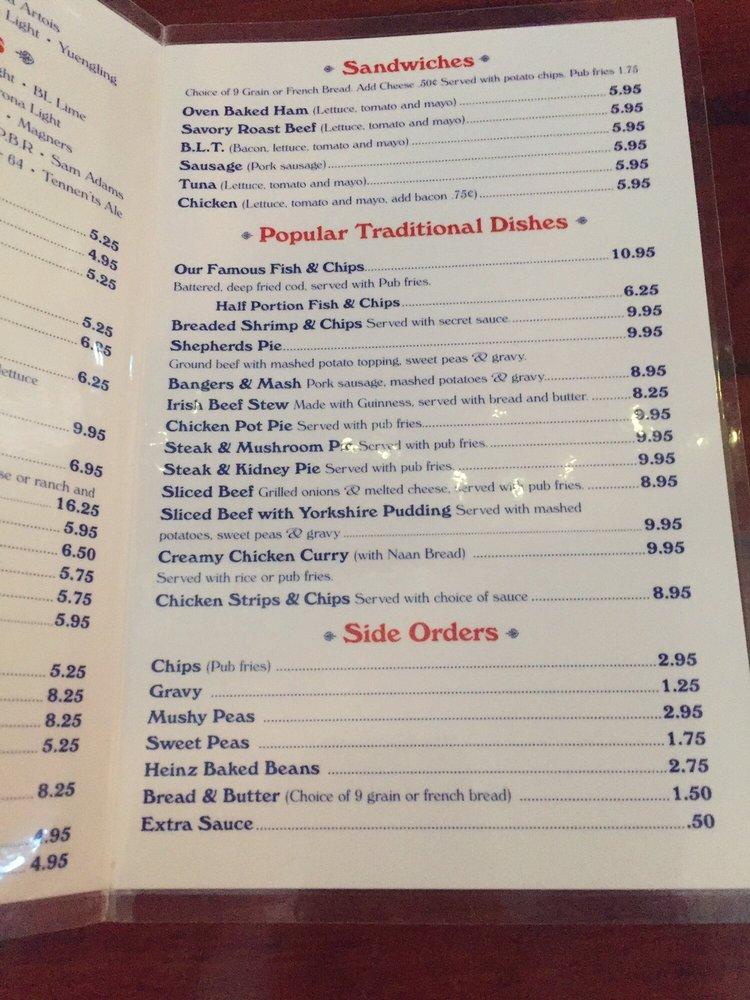 Menu at The Fox & Hounds Public House, Kissimmee