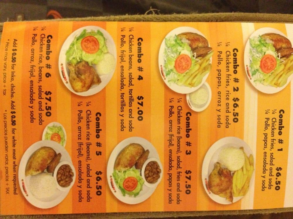 Carta de comida rápida Toyitos Chicken, Downey