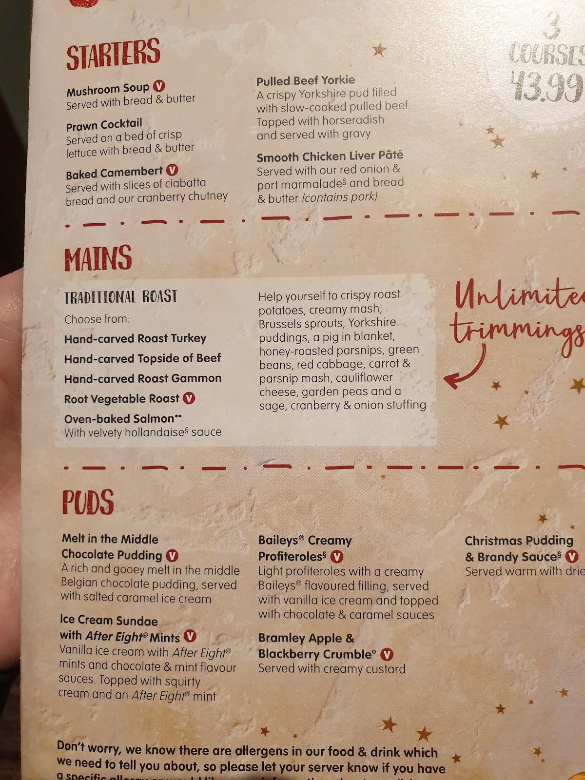Menu at Brewers Fayre Home Farm pub & bar, Hessle, Ferriby Rd