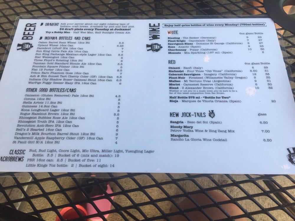 Menu at Jockamo Upper Crust Pizza pub & bar, Greenwood, 401 Market Plaza