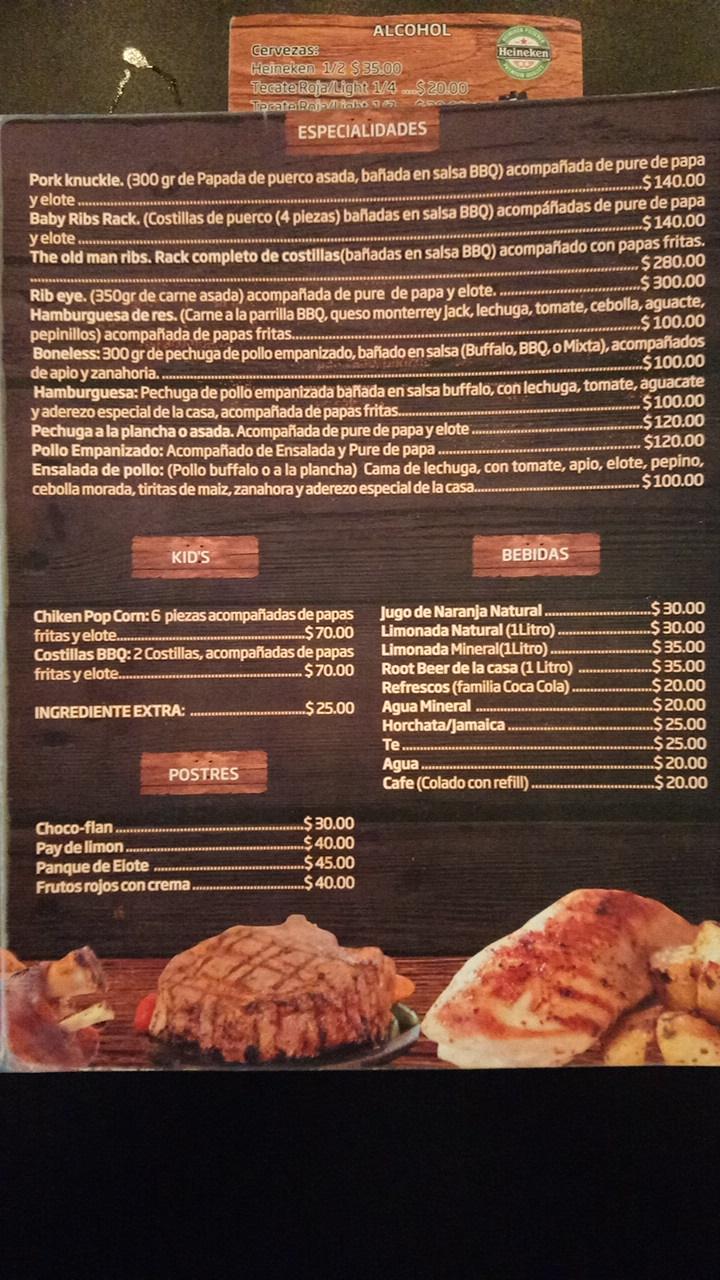 Menu at Rodeo Country House restaurant, Hermosillo