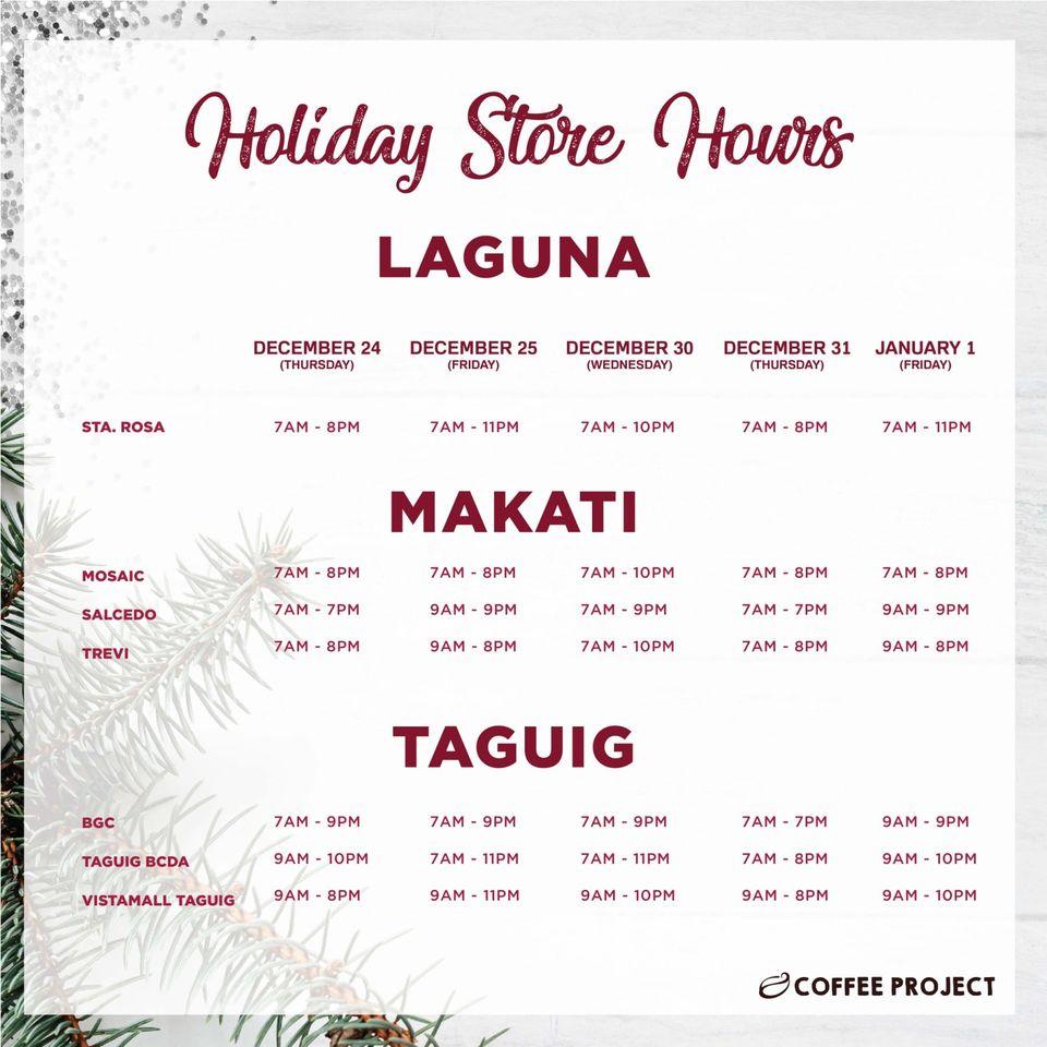 Menu at The Coffee Project cafe, Muntinlupa, South Superhighway