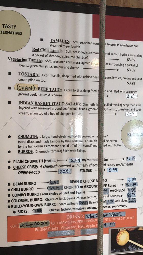 Menu at Fry Bread House restaurant, Phoenix, N 7th Ave