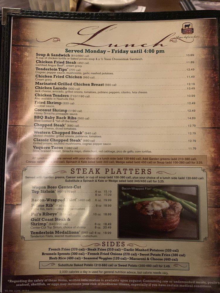 Menu at Saltgrass Steak House steakhouse, Waco