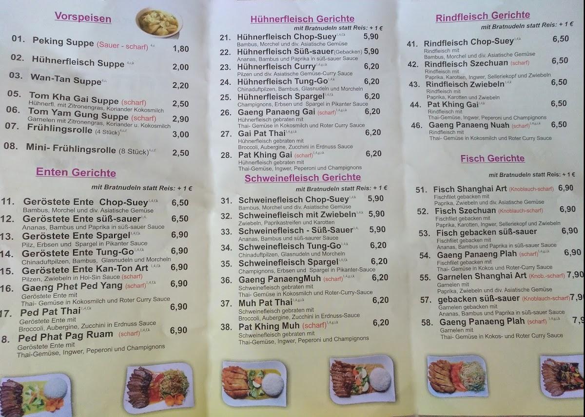 Menu at Vietnam Express restaurant, Stralsund, Tribseer Damm 6