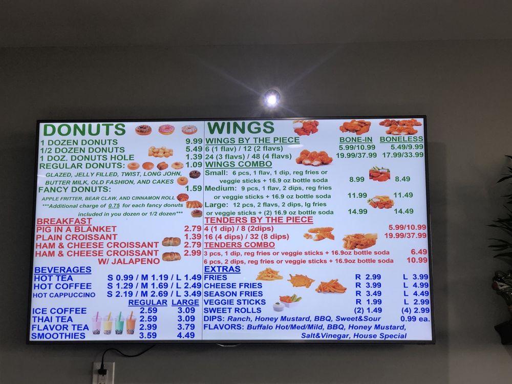 Menu at Daily Donuts & Wings restaurant, Phoenix
