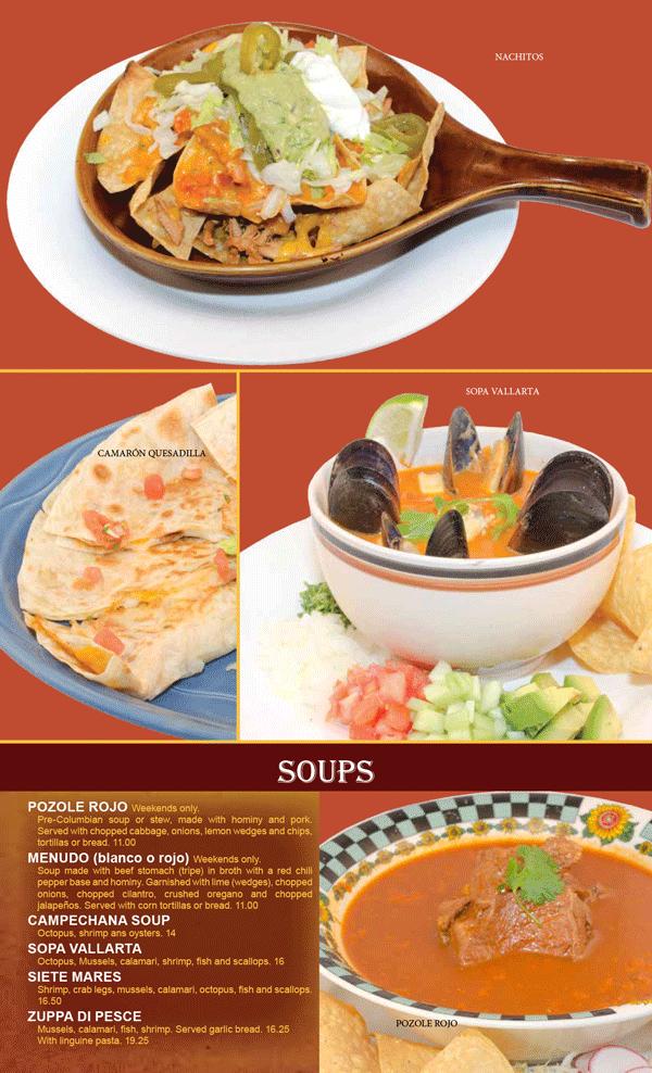 Menu at Los Cazadores restaurant, El Jebel