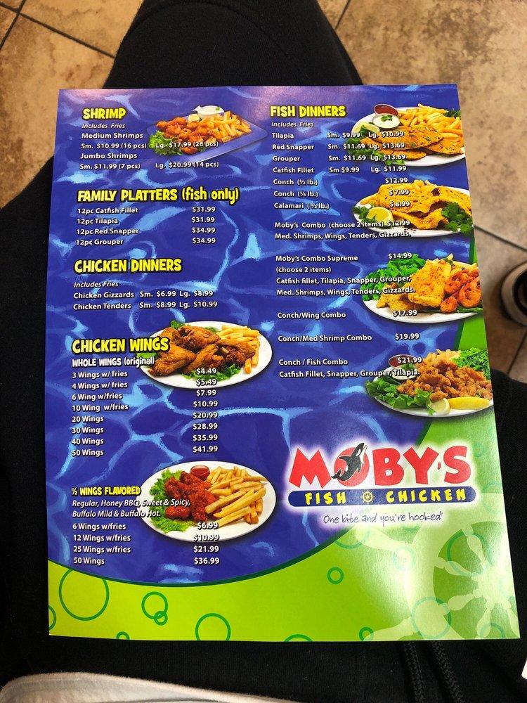 Menu at Moby's Fish & Chicken restaurant, Miramar, S University Dr