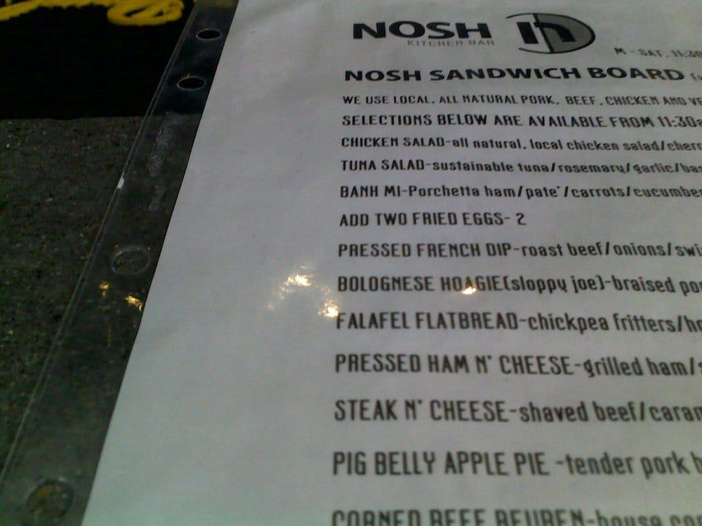Menu at Nosh Kitchen Bar, Portland