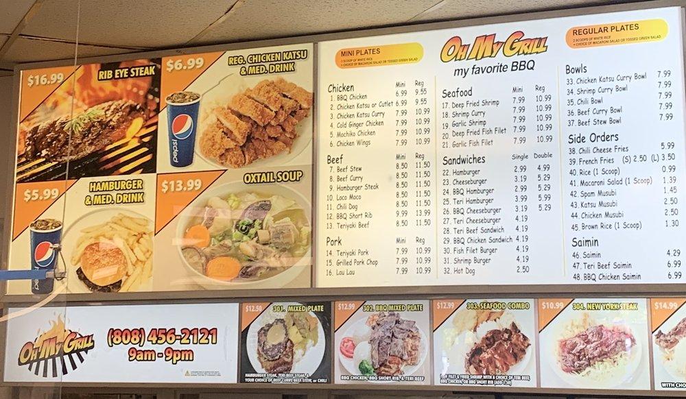 Menu at Oh My Grill - Pearl City BBQ, Pearl City