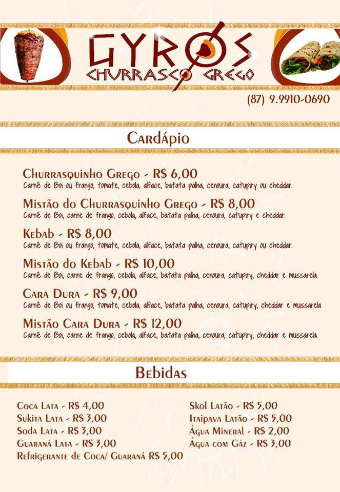 Menu em Rango Burgue restaurante, Brasil