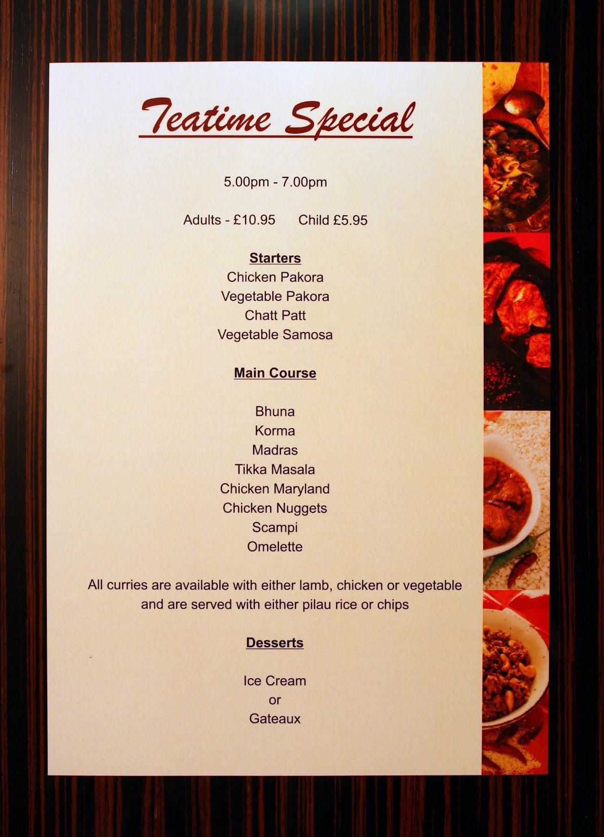 Menu at Ganges Indian Restaurant, Carnoustie