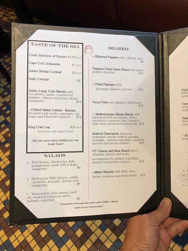 Menu at Social House restaurant, Manchester, Depot St