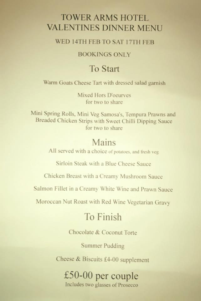 Menu at The Tower Arms Hotel pub & bar, Iver