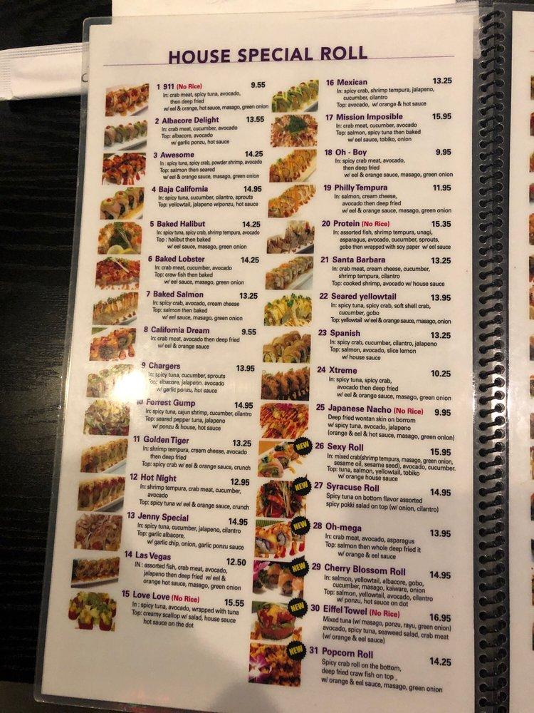 Menu at Yama Restaurant, Fallbrook