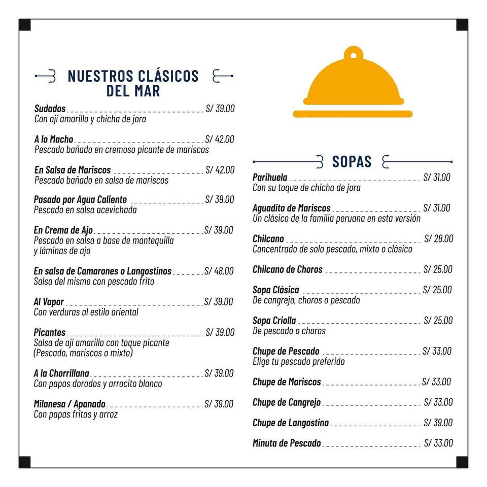 Carta del restaurante Cevichería "El Chato", Imperial