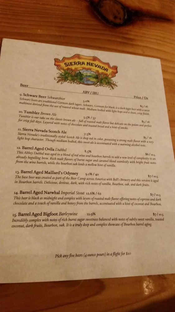 Menu at Elizabeth Station pub & bar, Bellingham