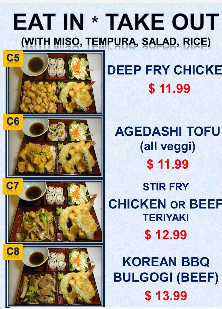 Menu at Seto Sushi restaurant, Nanaimo