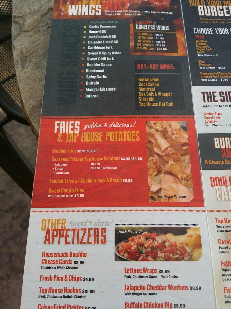 Menu at Boulder Tap House pub & bar, St. Cloud