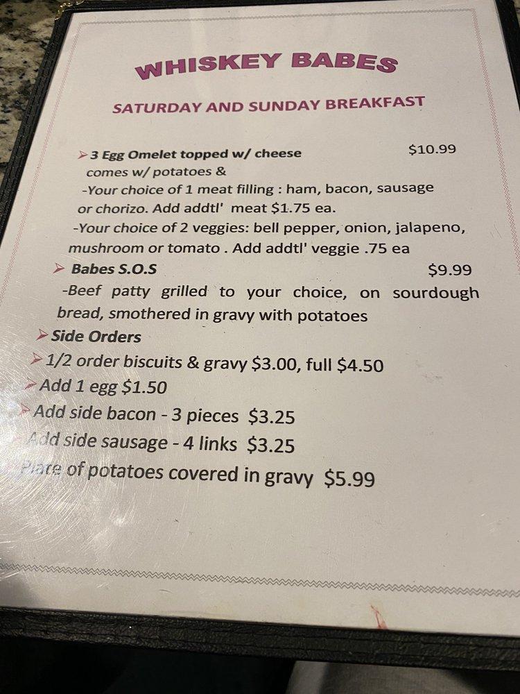 Menu at Whiskey Babes pub & bar, Winchester