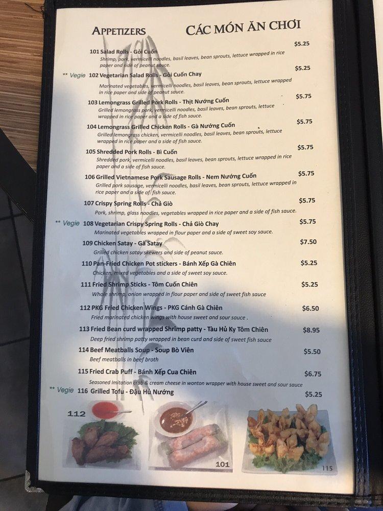 Menu at Phở King Good restaurant, Beaverton