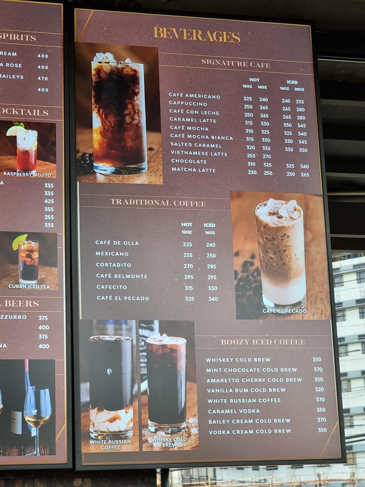 Menu at The Rooftop pub & bar, Bacoor