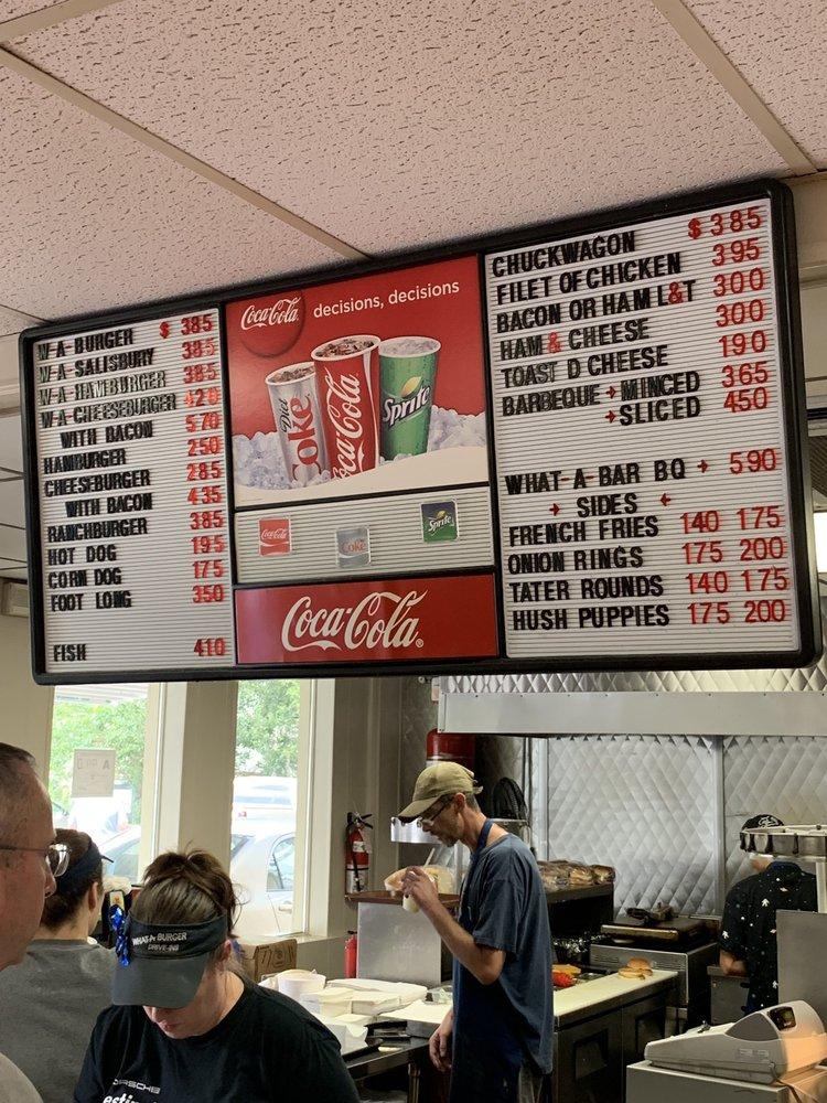 Menu at What-A-Burger fast food, Mooresville
