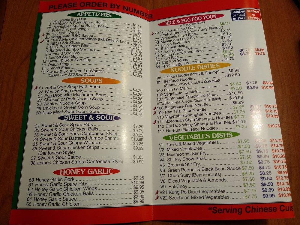 Menu at China China Express restaurant, Toronto, Victoria Park Ave